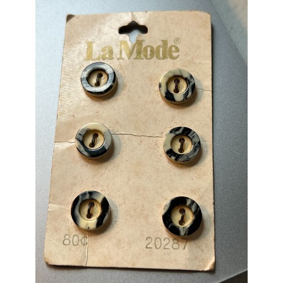 La Mode | Office | Vintage La Mode Buttons 2287 Black White Made In ...